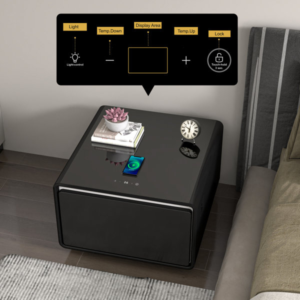 Livtab Smart End Table with Fridge and Built-In Outlets & Reviews | Wayfair